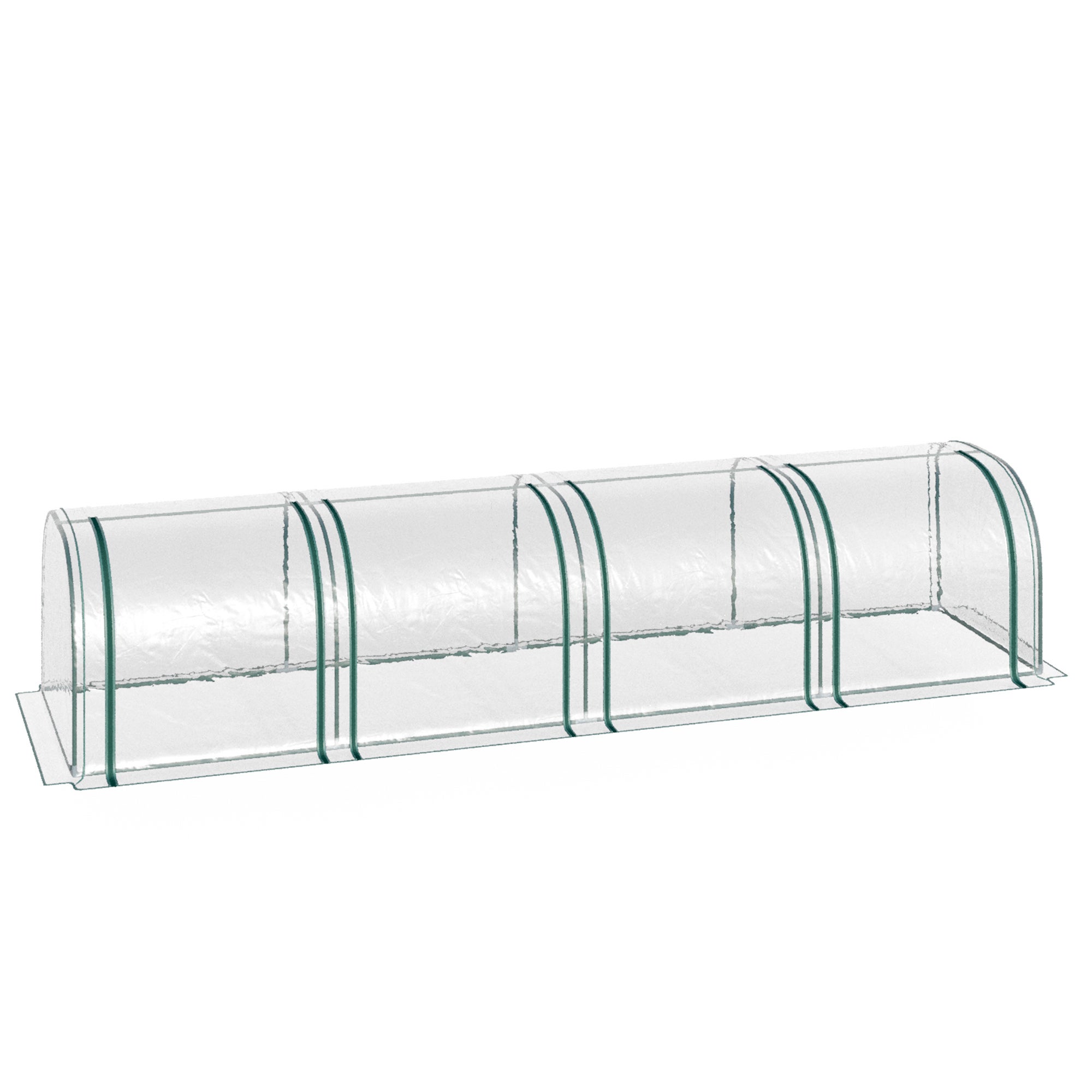 OUTSUNNY Tunnel Serre PVC, Acier Transparent 395x100x80 cm 845-234V03CR ...