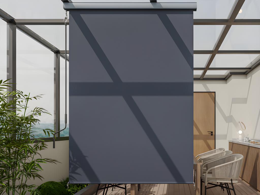 Toldo enrollable opaco con cofre de aluminio y textil Ancho 1,6 x Alt ...