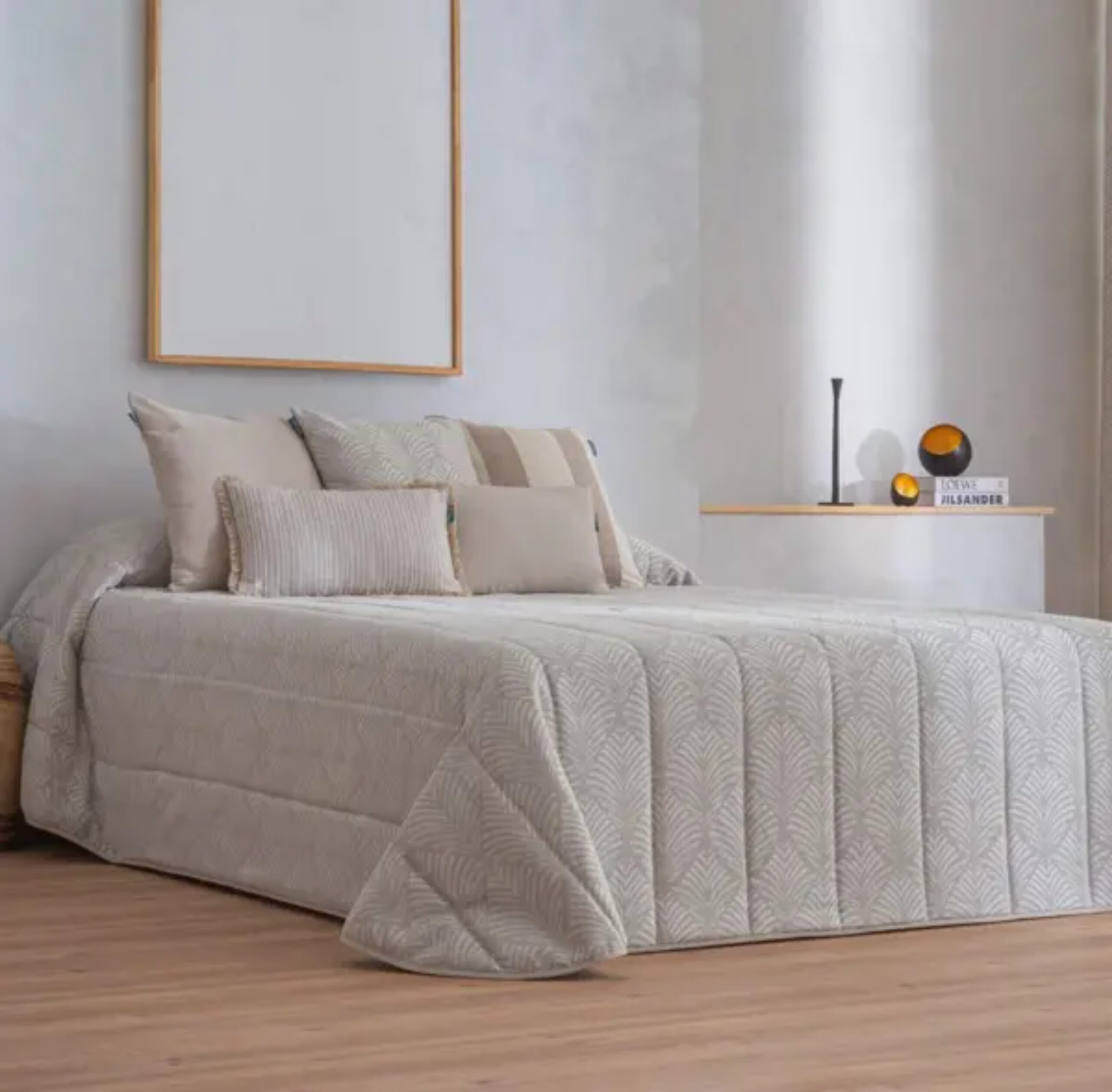 Colcha Bouti Tejido Jacquard Suances Beig Relleno 100 gr para Cama de ...