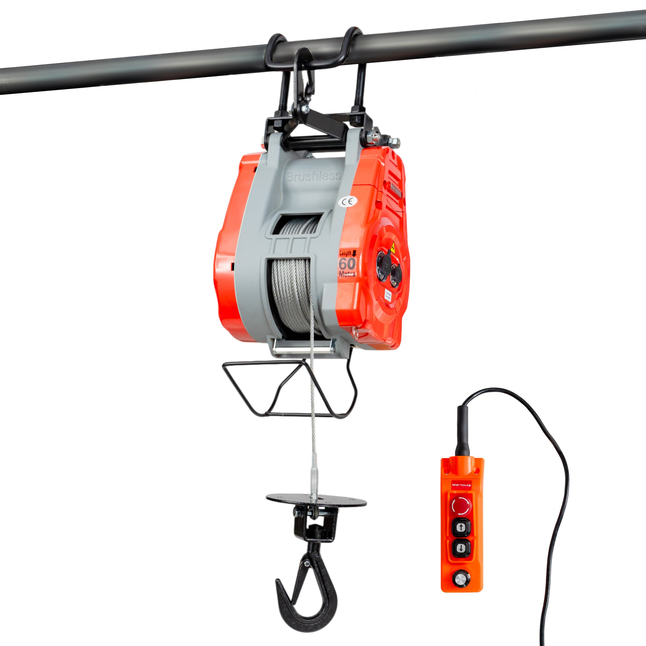 Palan électrique à câble 340kg 60m 2,4 kW 230 V vitesse variable ...