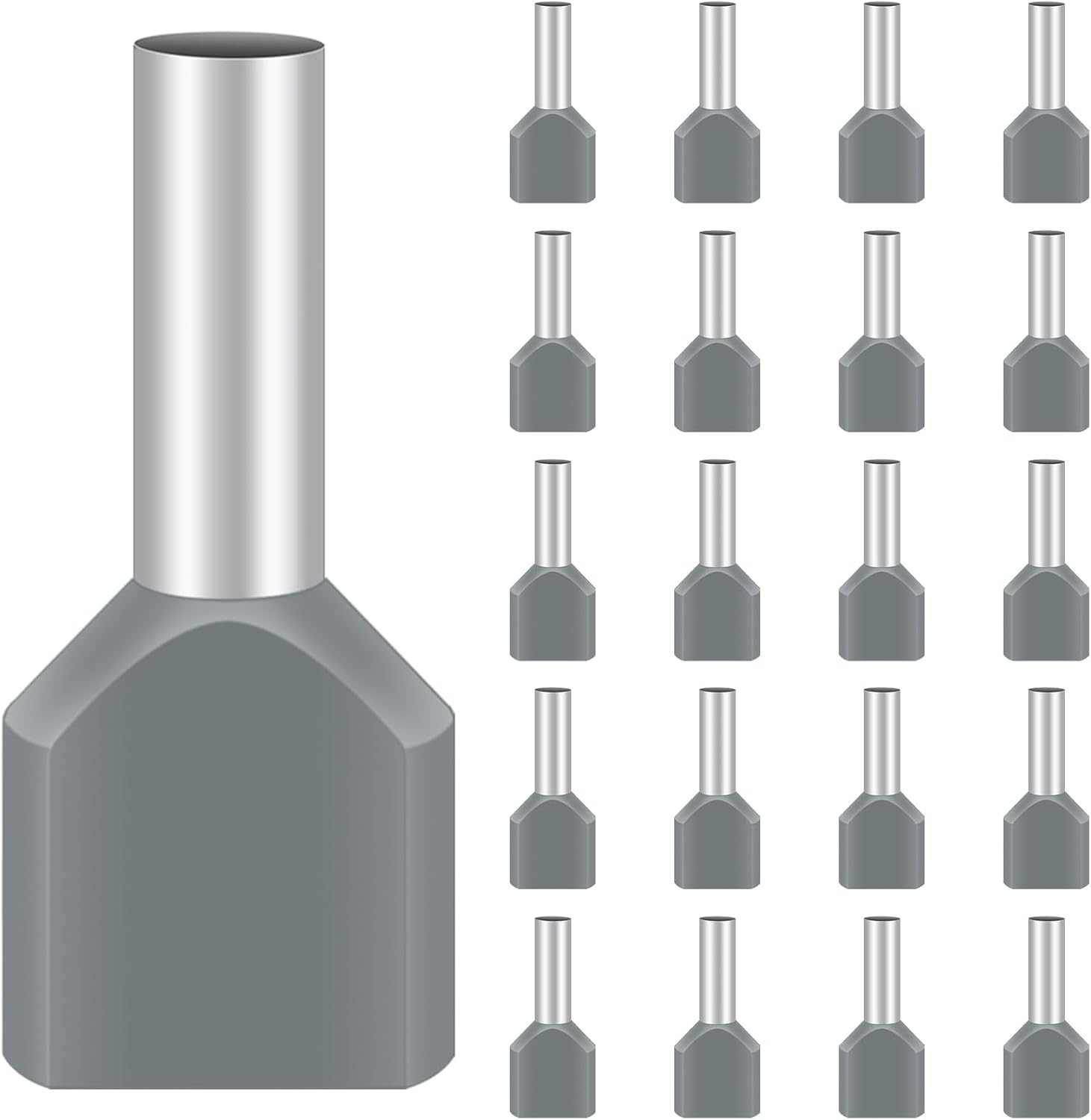 Lot de 100 embouts de câble doubles 4 mm² - Embouts de câble isolés ...