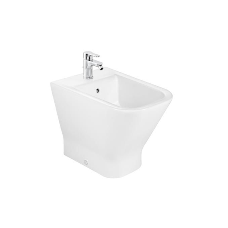 Roca Conjunto Bidé Roca The Gap blanco, 35x44cm + grifo de bidé con caño cromado y tirador ...