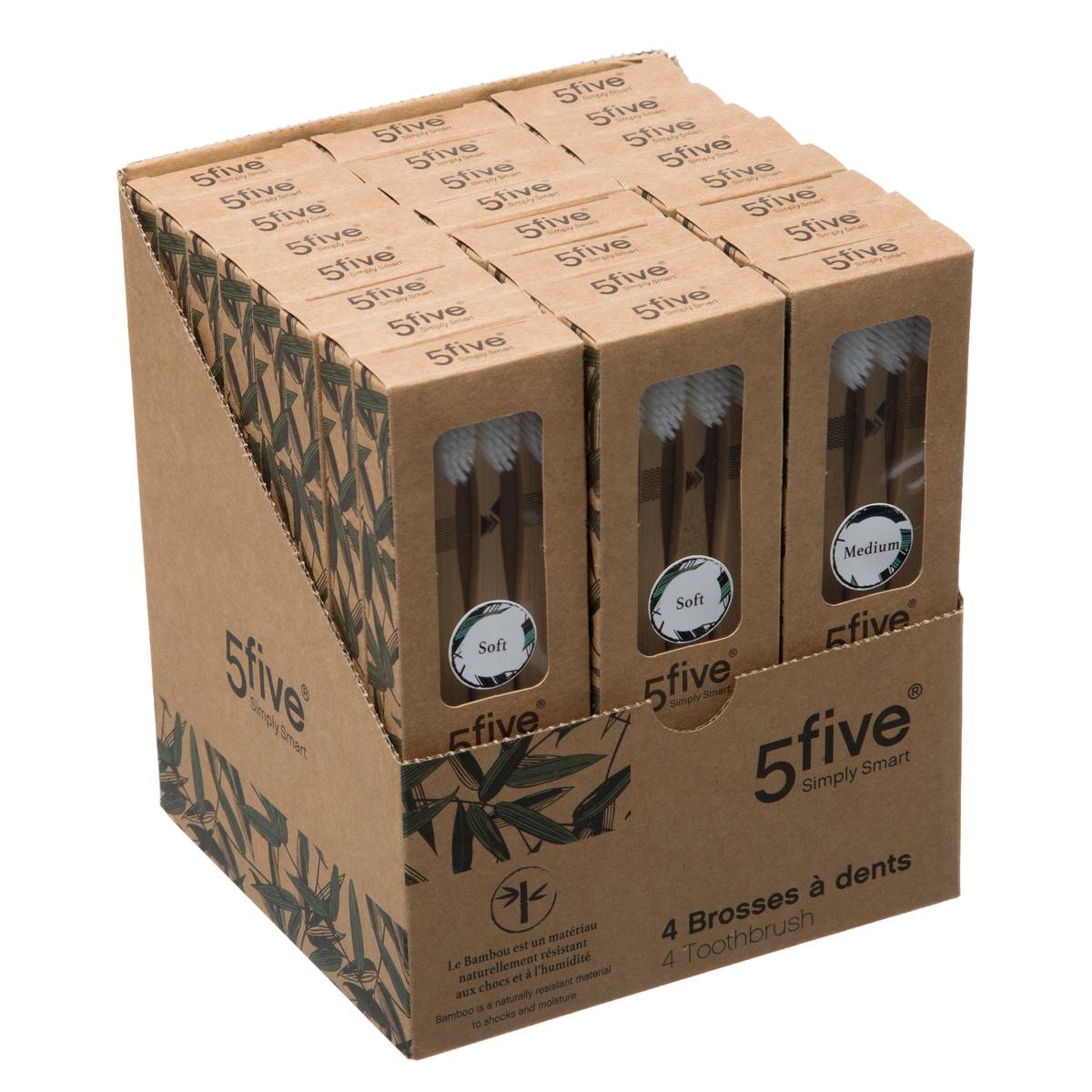5five - cepillo de dientes de bambú x 4 | Leroy Merlin
