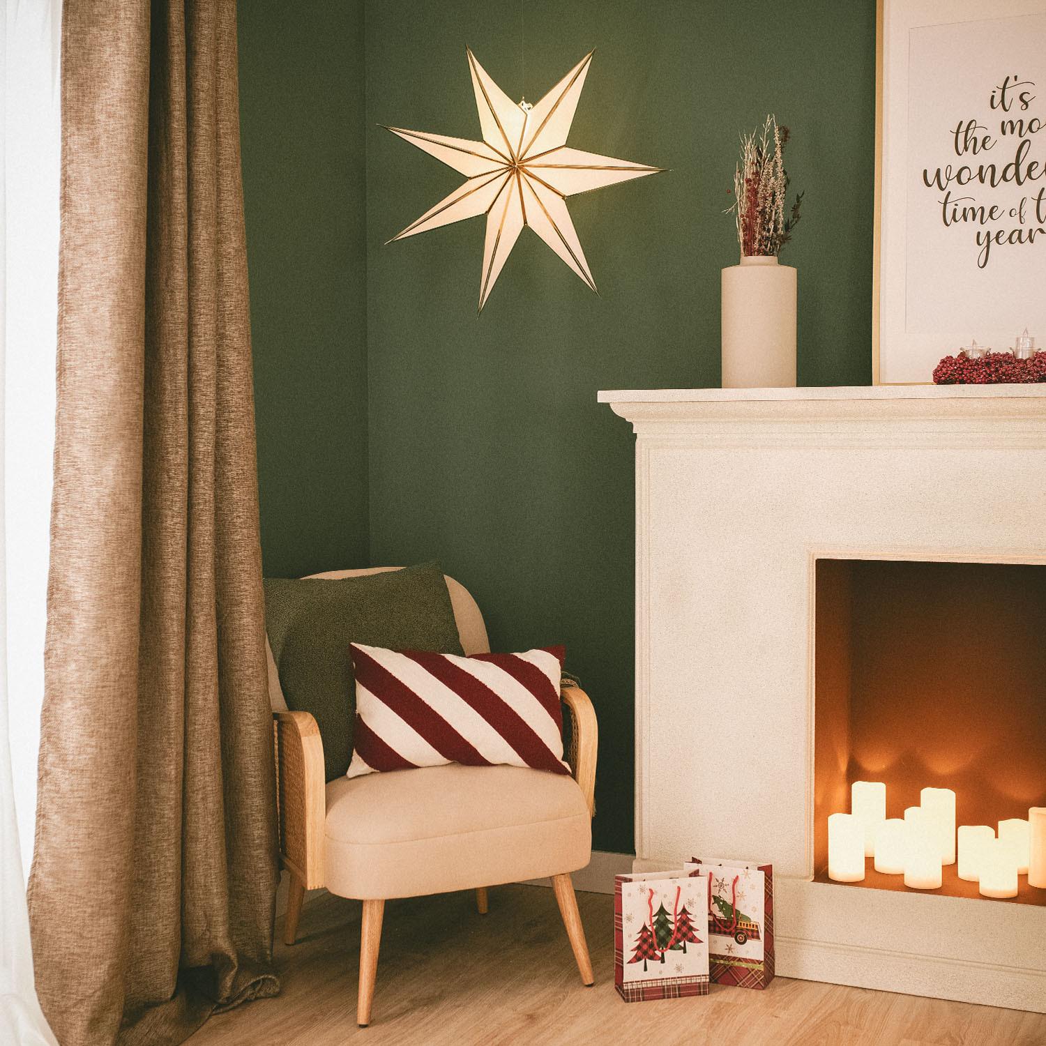 Ledkia Stella di carta LED a Pile Rigel Bianco - Oro | Leroy Merlin