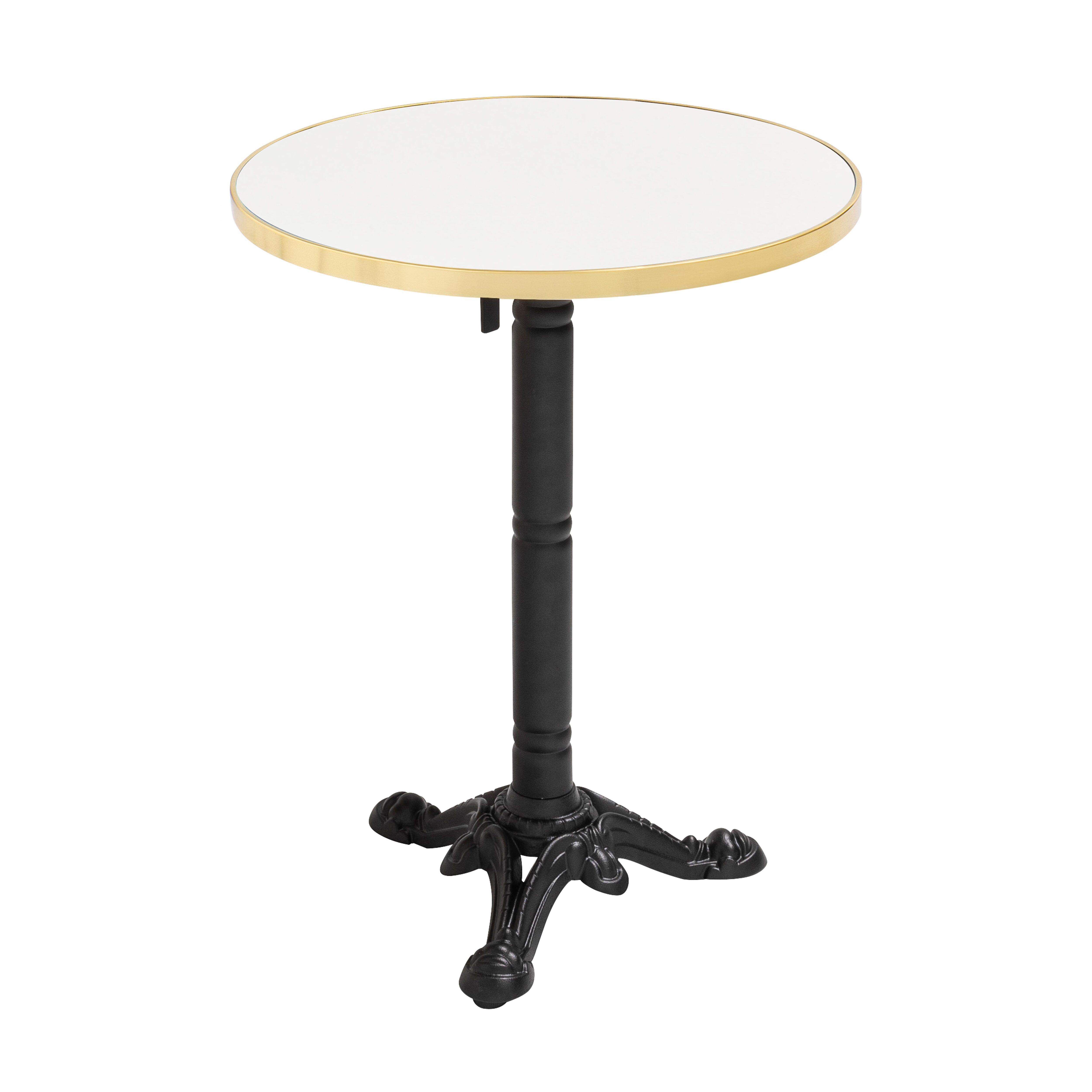 Table à mange ronde 60 cm inclinable plateau blanc/doré et pied noir | Leroy Merlin