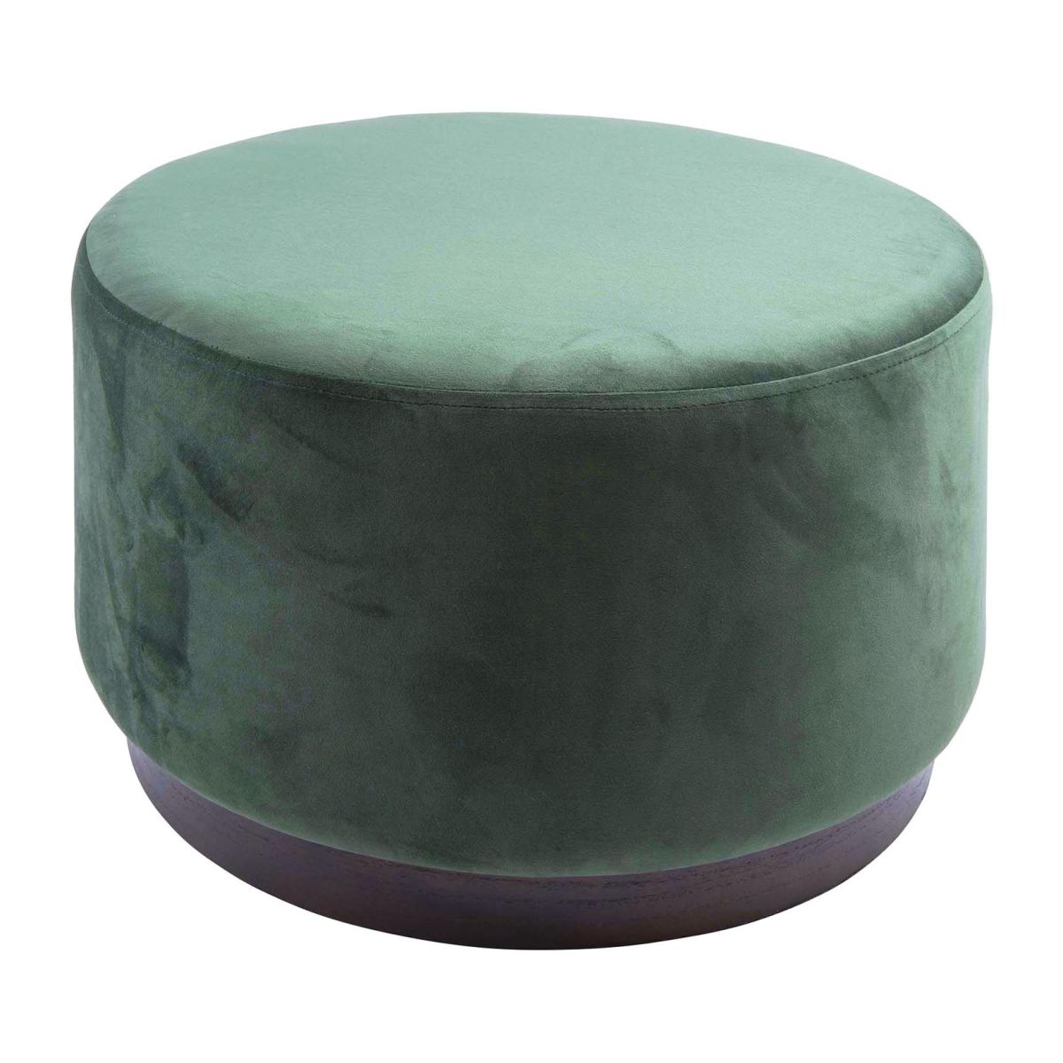 Grand pouf rond en velours et bois Vert foncé Leitmotiv | Leroy Merlin