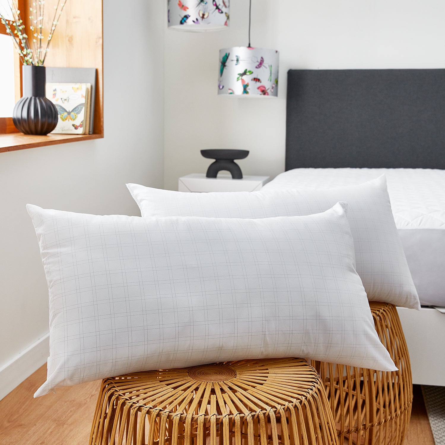 Oreiller en fibres avec fils de carbone 75x40cm Pikolin Home | Leroy Merlin