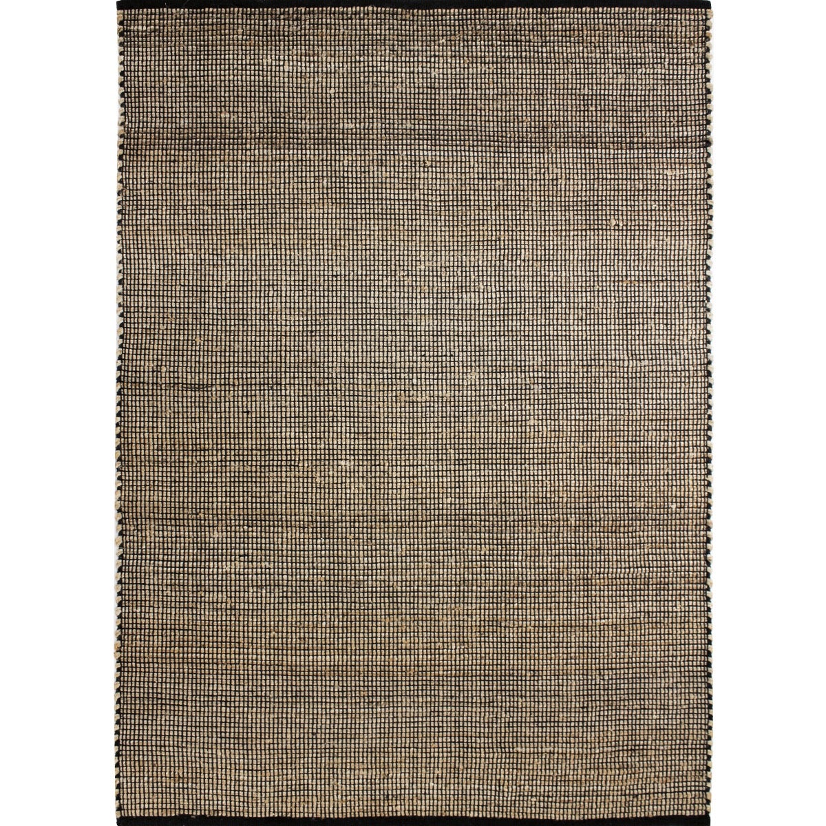 Tapis salon en jute tissé et coton noir et naturel 160x230 | Leroy Merlin