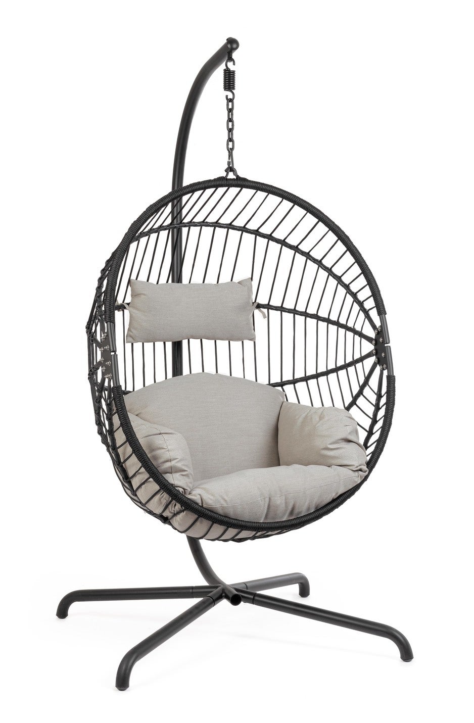 Fauteuil suspendu pliant avec coussin en acier "FINLEY" | Leroy Merlin