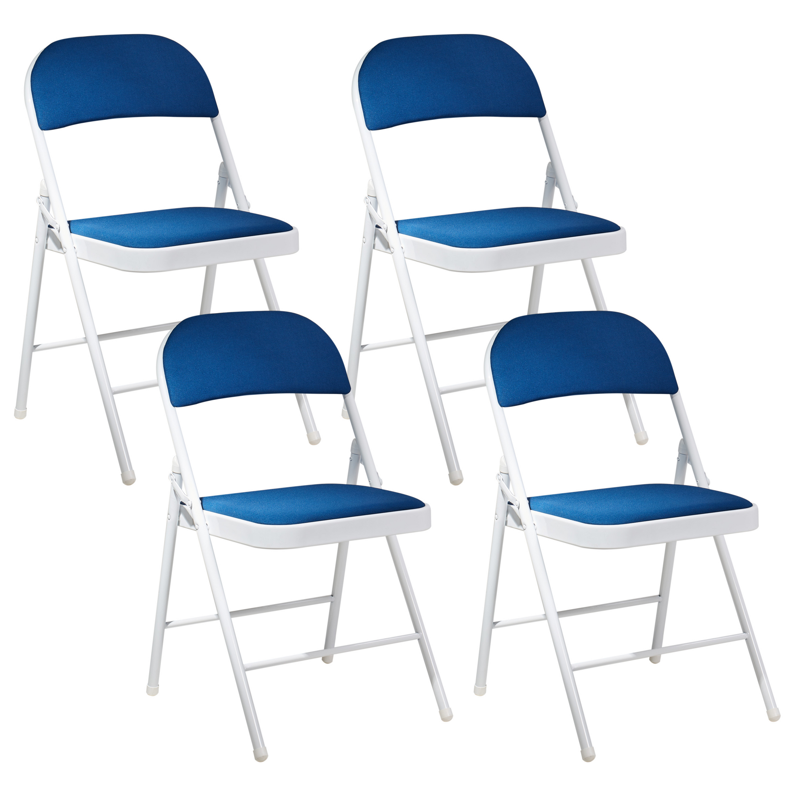 Lot de 4 chaises pliantes SPARKS Métal Bleu/blanc | Leroy Merlin