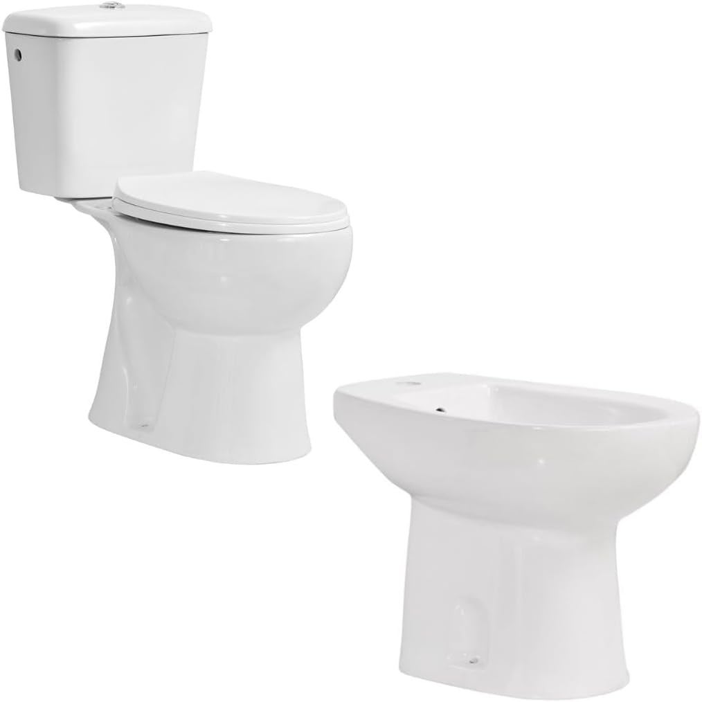 Inodoro Completo con Bidet Pack WC con Sistema Antibacterias - Bidet ...