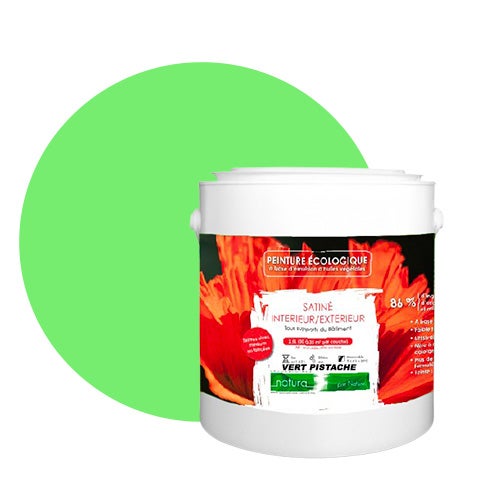 Vert Pistache Vert Pistache-Peinture interieur exterieur aspect satin ...