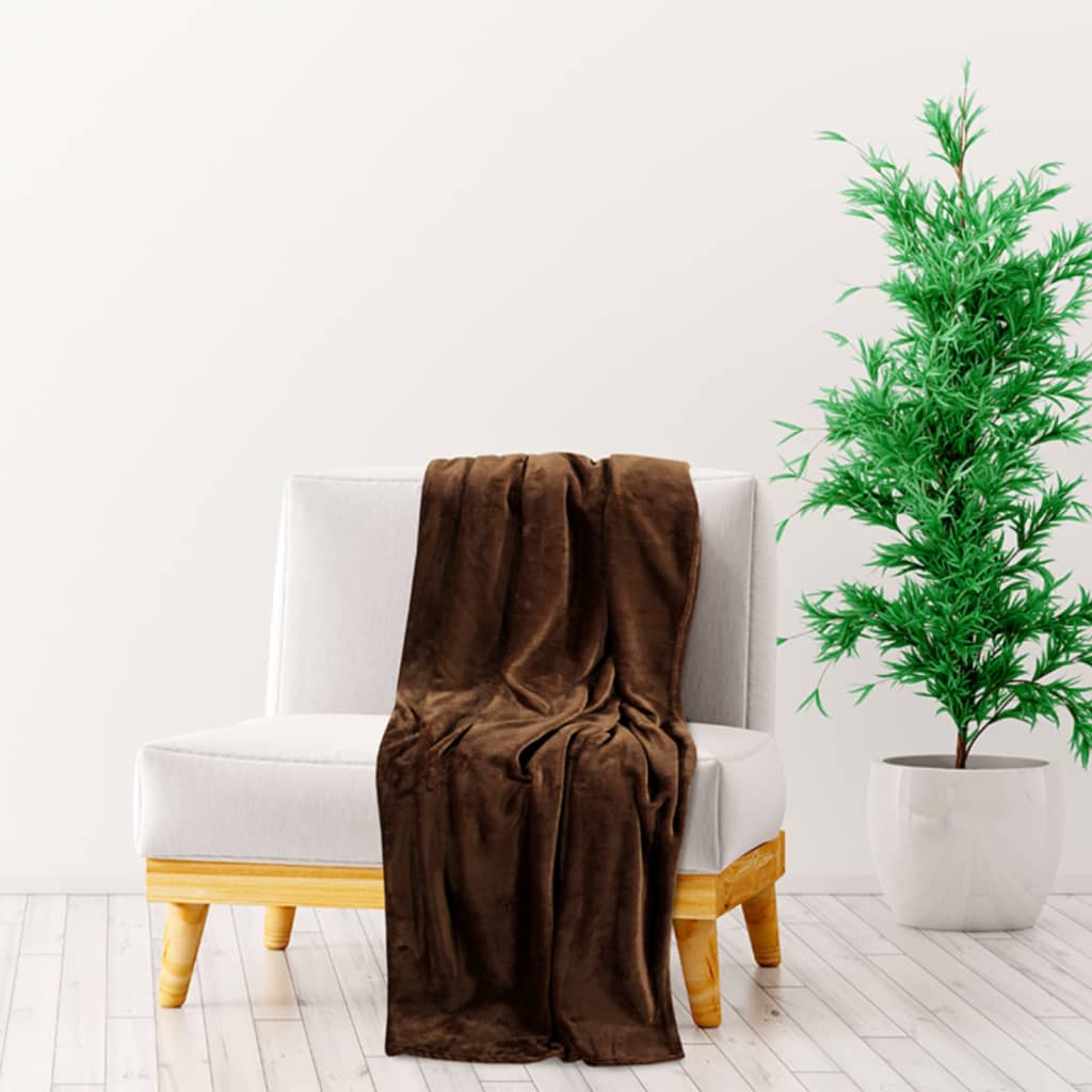 VidaXL Manta de poliéster marrón cacao 130x170 cm | Leroy Merlin