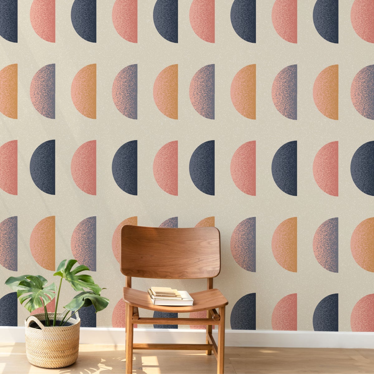 Carta da parati panoramica grafica mezzaluna, Bianco 300 x 250cm ...