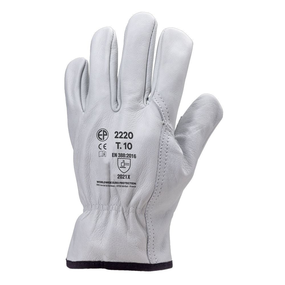 Gants de travail en cuir de vachette Eurotechnique 2220 (lot de 10 ...
