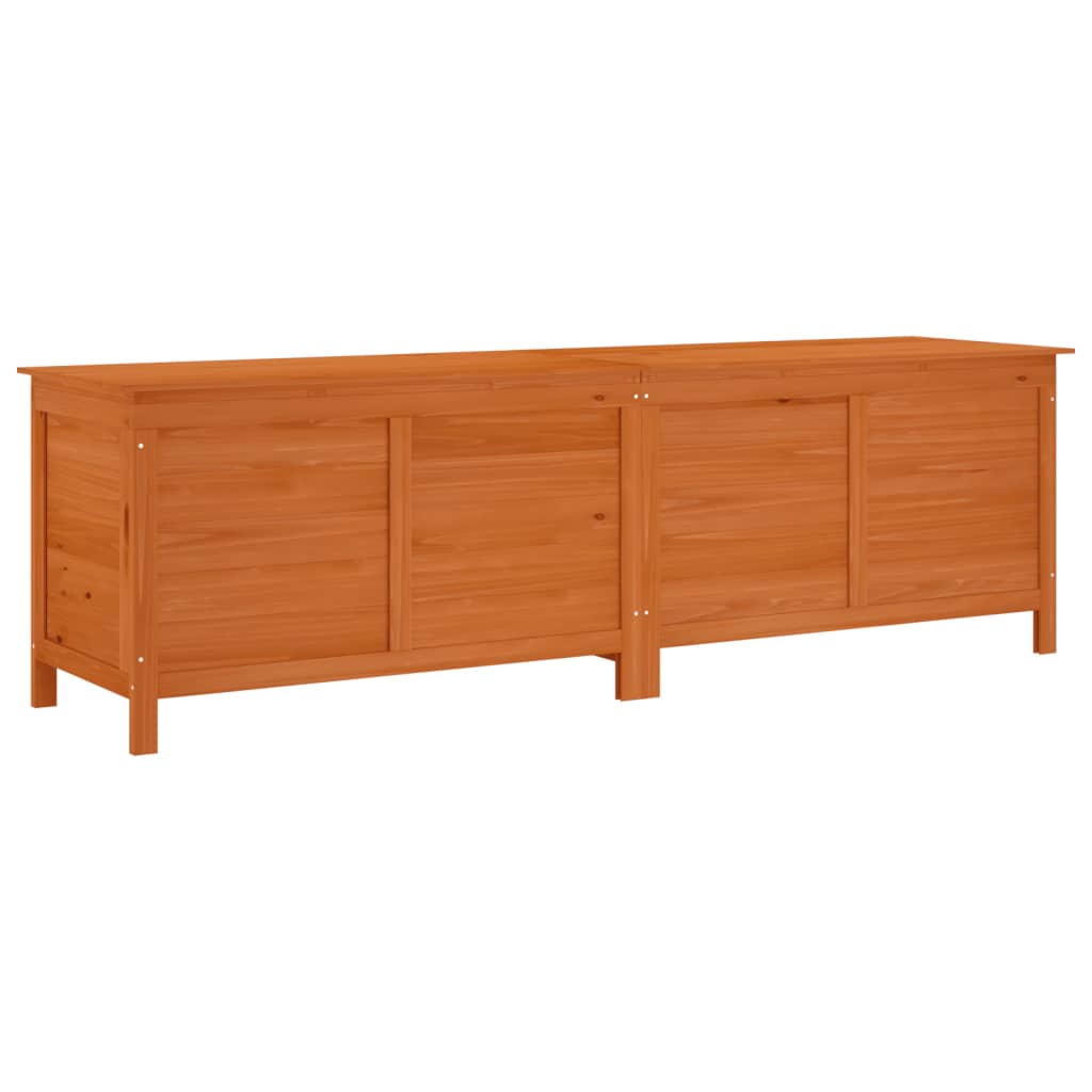 Arcón de jardín madera maciza abeto marrón 198,5x50x56,5 cm | Leroy Merlin