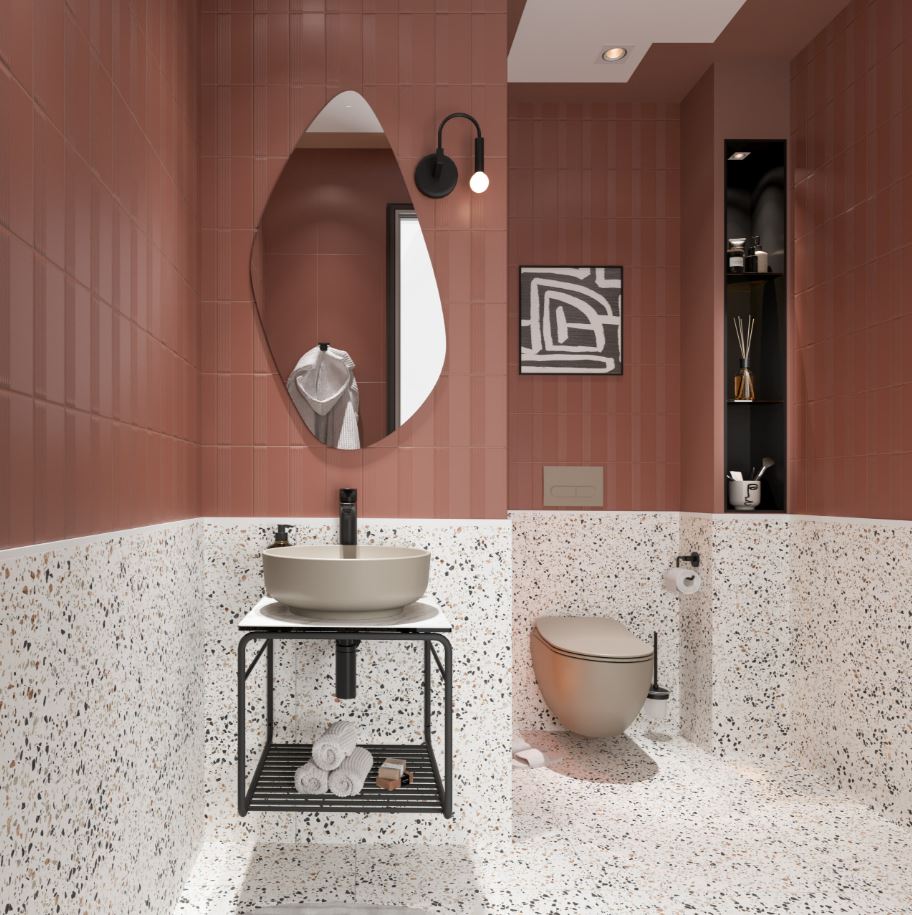 Carrelage sol/mur effet terrazzo blanc TERRAZZO WHITE Mat int/ext l.120 ...