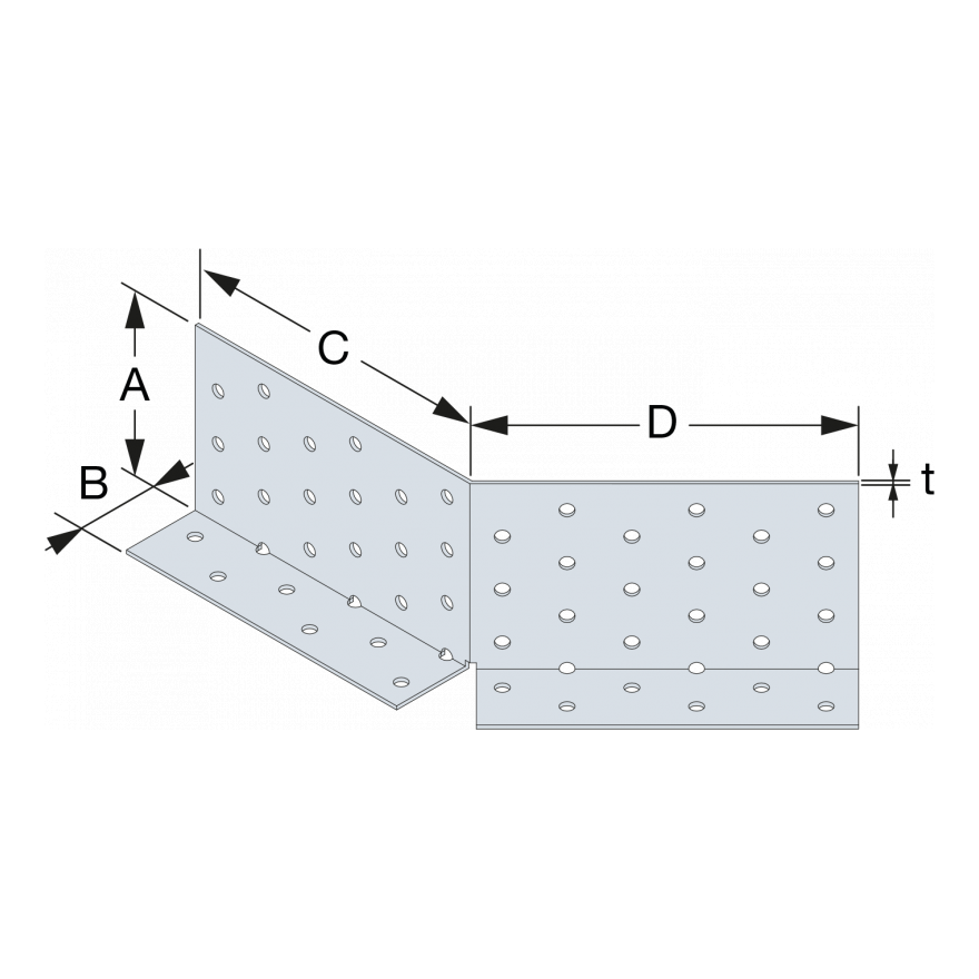 Ángulos para madera con ángulo de 45 grados Anclaje galvanizado para ...