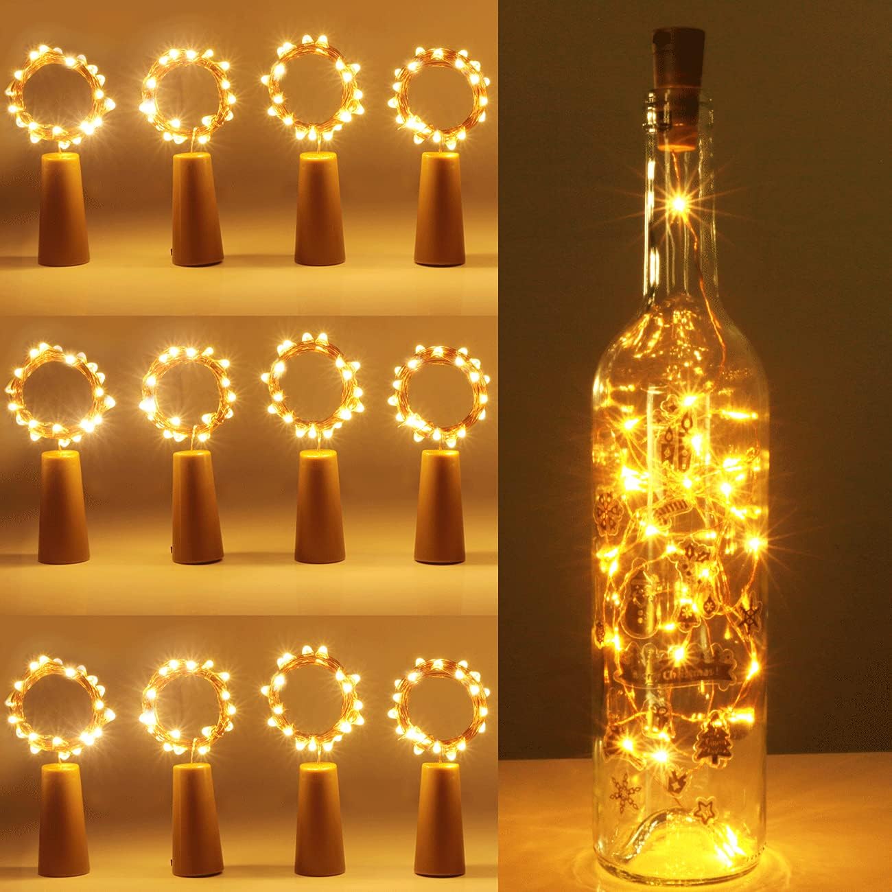Guirnalda LED para Botella de Botella Luminosa LED con Tapón Luz de ...