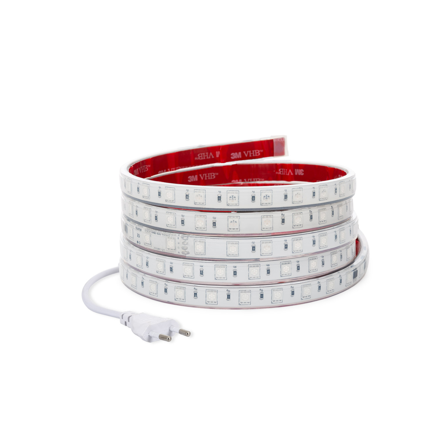 Ledkia Tira LED RGB 220V SMD5050 Silicone FLEX 60 LED/m Ancho 12 mm IP67 Corte 100 cm a Medida ...