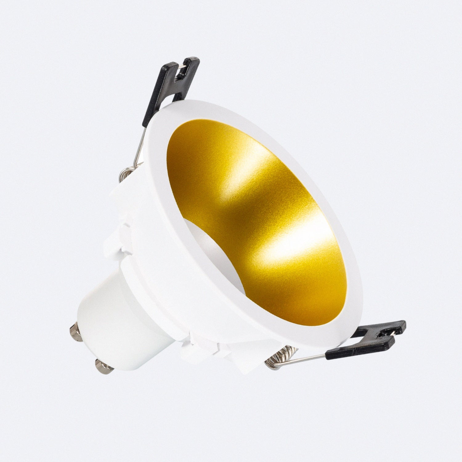 Foco Downlight Cónico GU10 6W Corte Ø 75 mm PC, No Flicker 6500K Dorado ...
