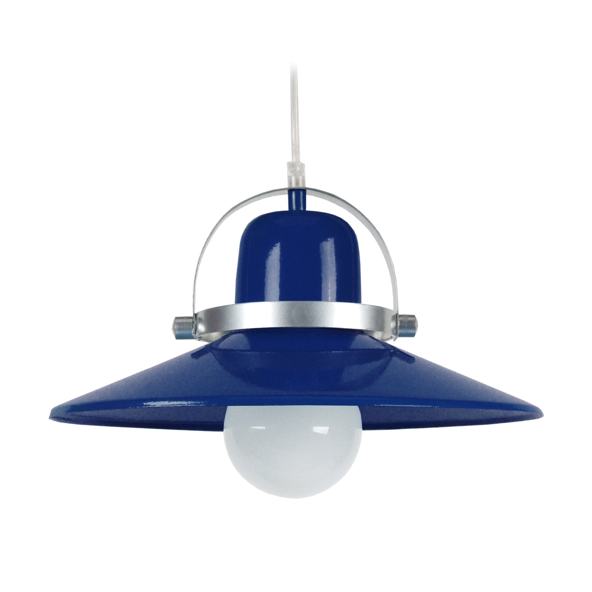 Suspensión TOSEL DANIEL metal cónico Azul marino D33 x H80 cm | Leroy ...