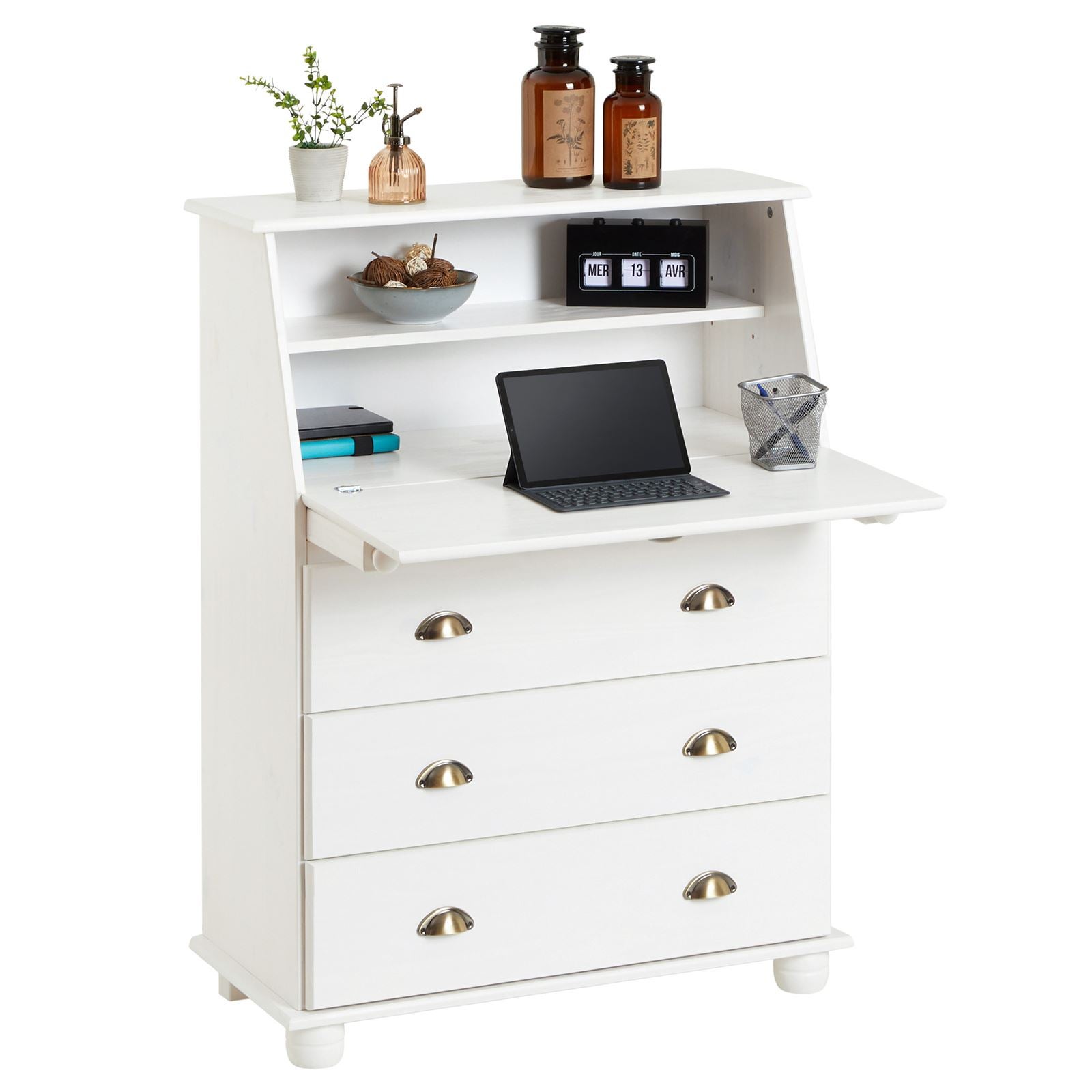 Bureau Secretaire Blanc
