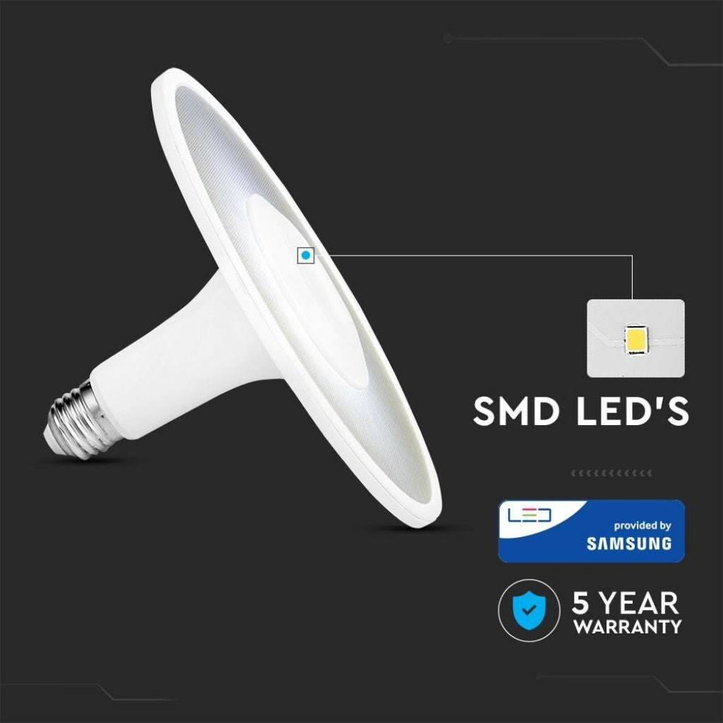 Samsung E27 11W UFO Acrilico Plastica 3000K LED Chip Lamp | Leroy Merlin