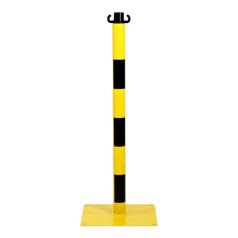 Poteau acier Jaune/Noir sur platine à fixer - 2250023 | Leroy Merlin