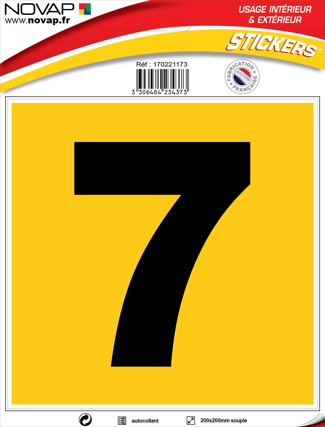 N°7 - 200x200mm - Adhésif Jaune- 4234373 | Leroy Merlin