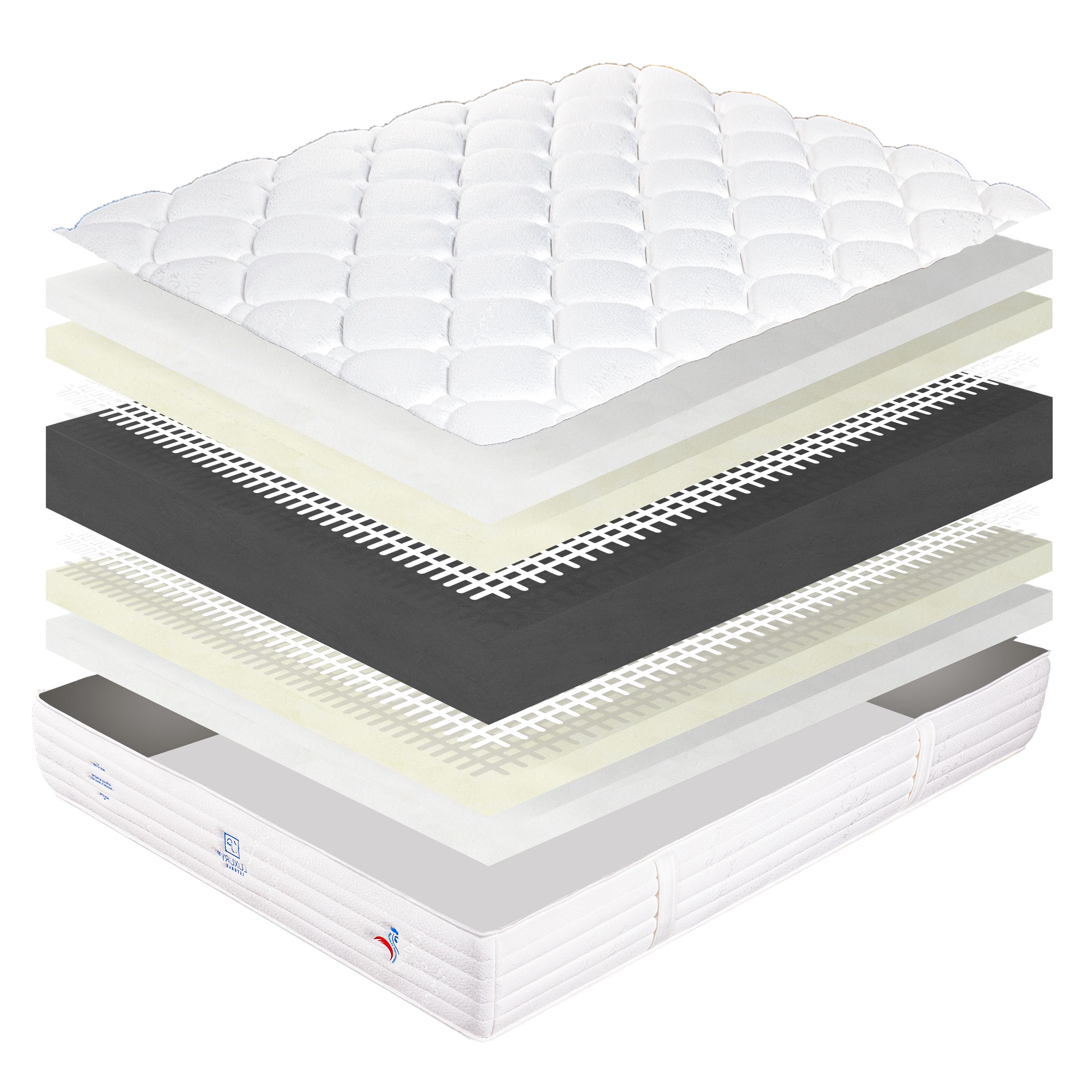 Ensemble matelas ferme 140 x 190 x 27 cm, mousse haute densité, face ...