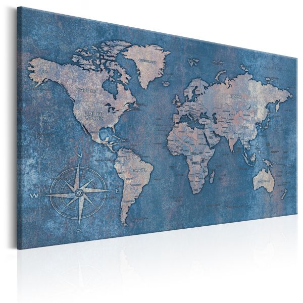 Tableau Cartes du monde Sapphire Planet 90x60 cm | Leroy Merlin