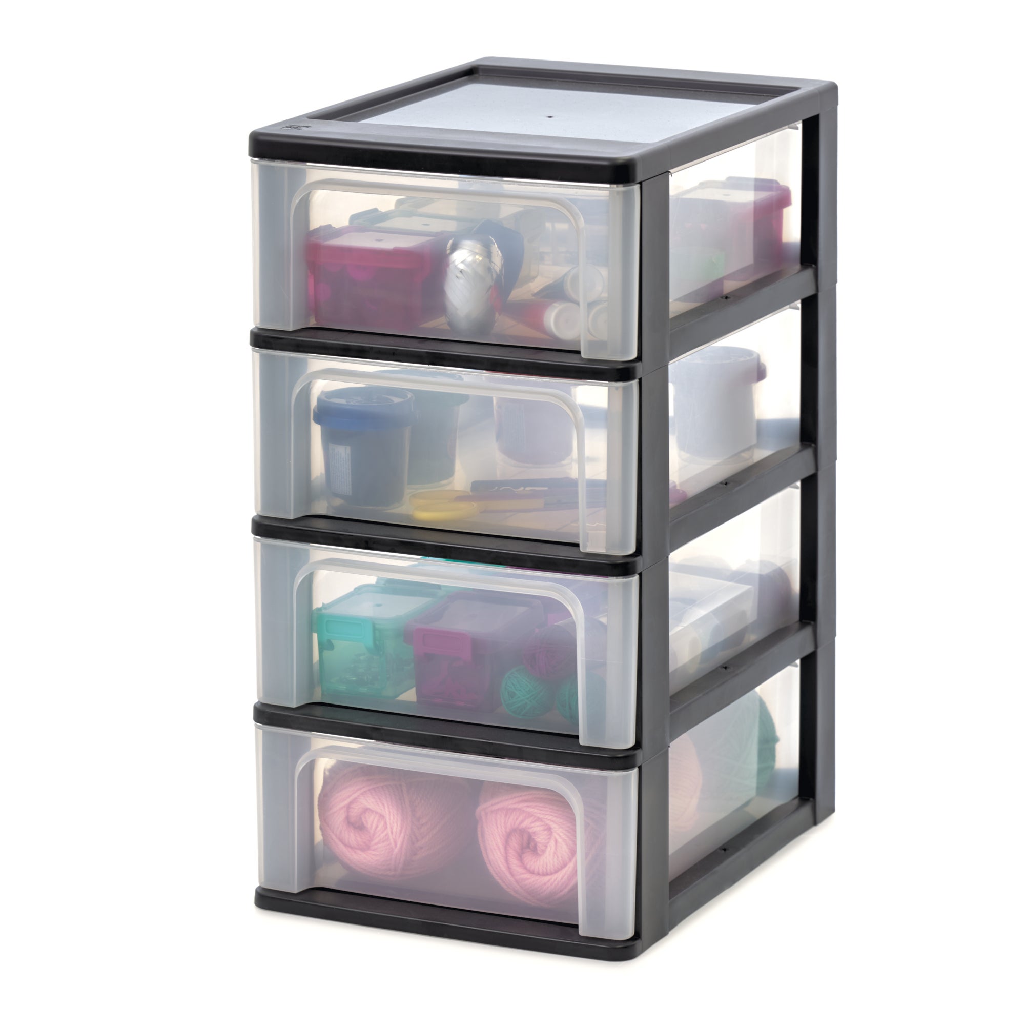 Iris Ohyama, Caisson de rangement plastique recyclé A4, 4 Tiroirs ...