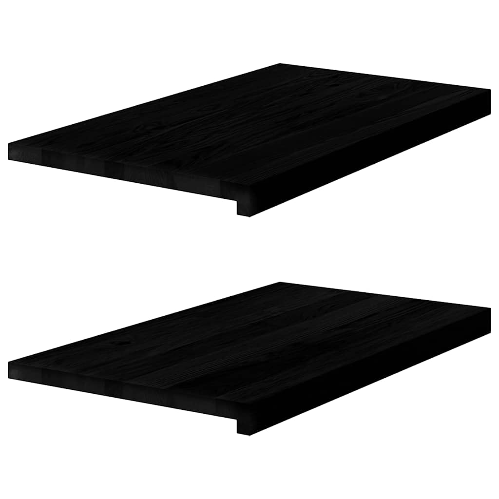 Appuis de fenêtre 2 pcs brun-noir bois de chêne massif | Leroy Merlin