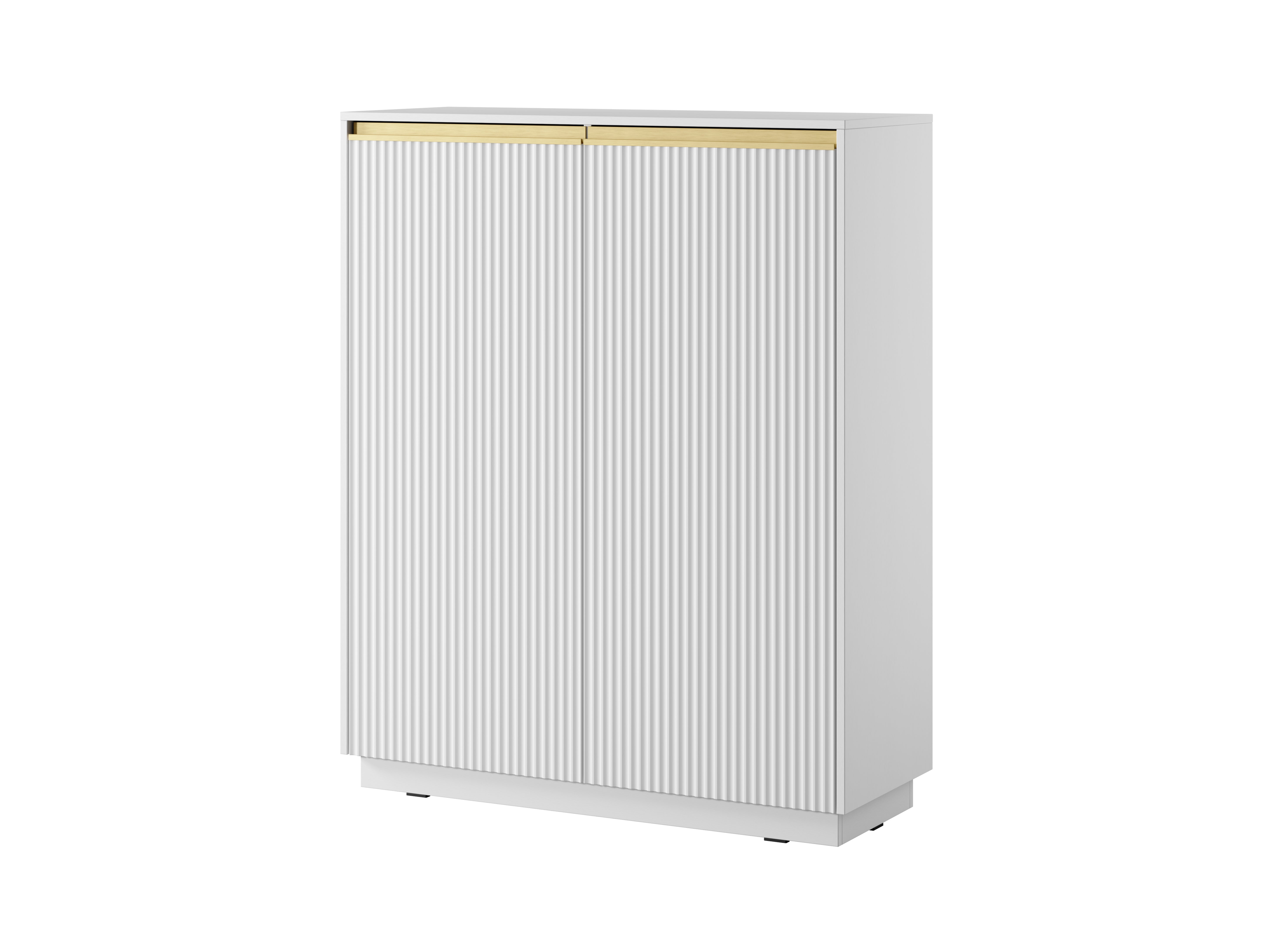 Commode : 2 portes, 6 étagères, Blanc Mat, 103,5 x 127 x 39 cm | Leroy ...