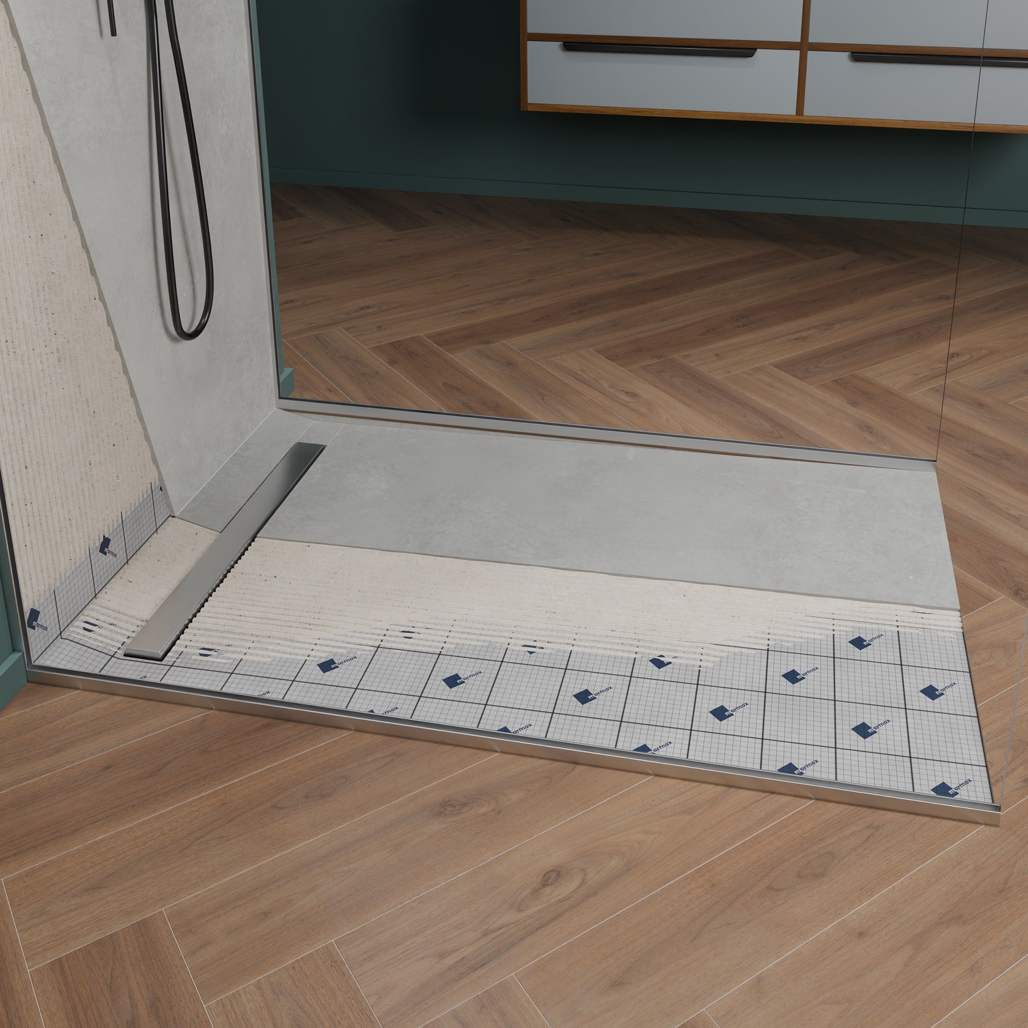 Onbath's receveur de douch à carreler mono pente 185 x 100 cm ...