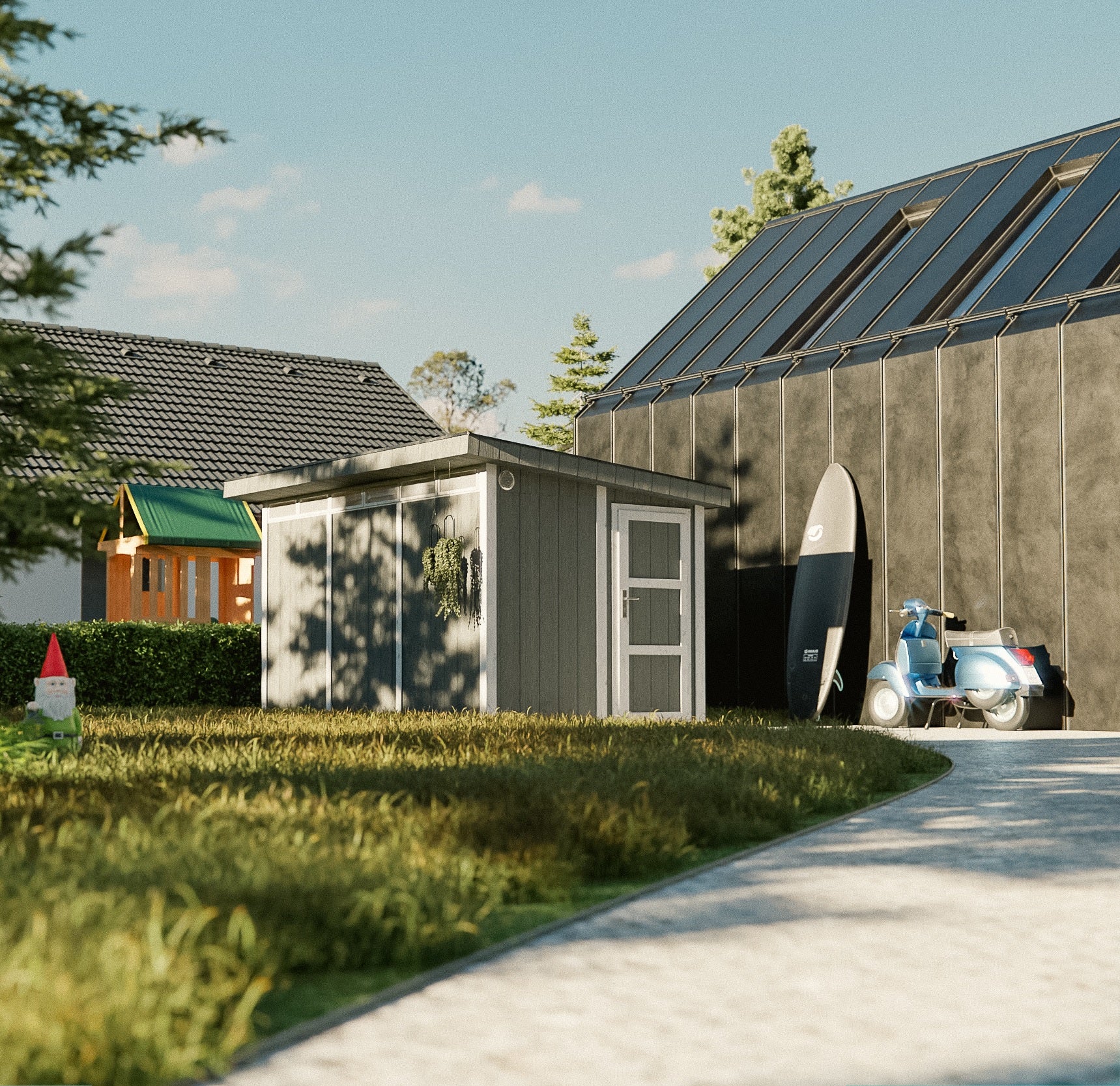 Caseta Jardin paneles a base de Madera LP SmartSide 8,7 m² con Suelo y ...