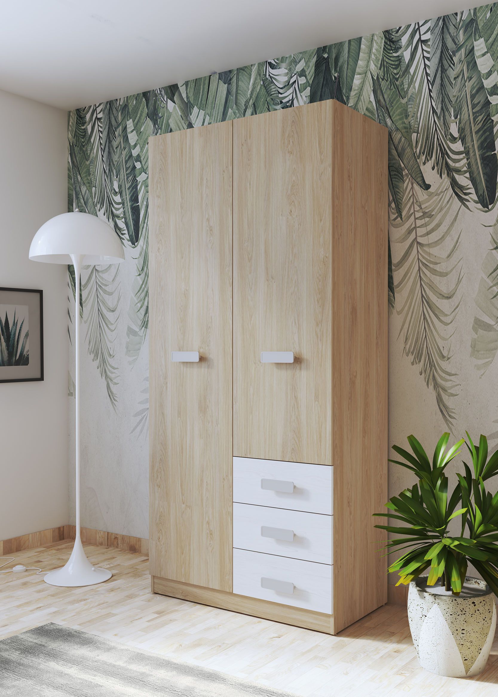 Armario de Madera con 2 Puertas, Altillo y 3 Cajones – Puccini ...