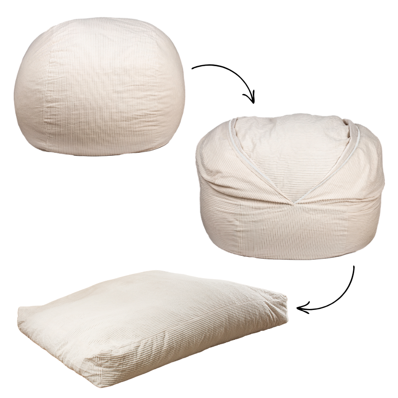 Pouf lit convertible 2en1 BANANAIR blanc cassé | Leroy Merlin