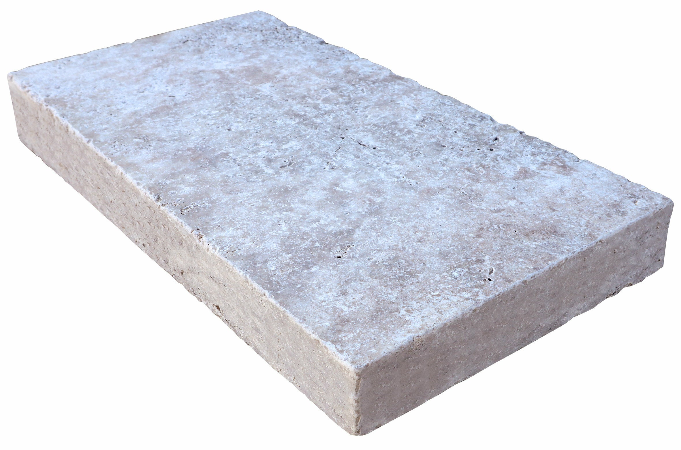 Travertin Premier choix - Silver - Margelle 33x61/8cm Bord droit ...
