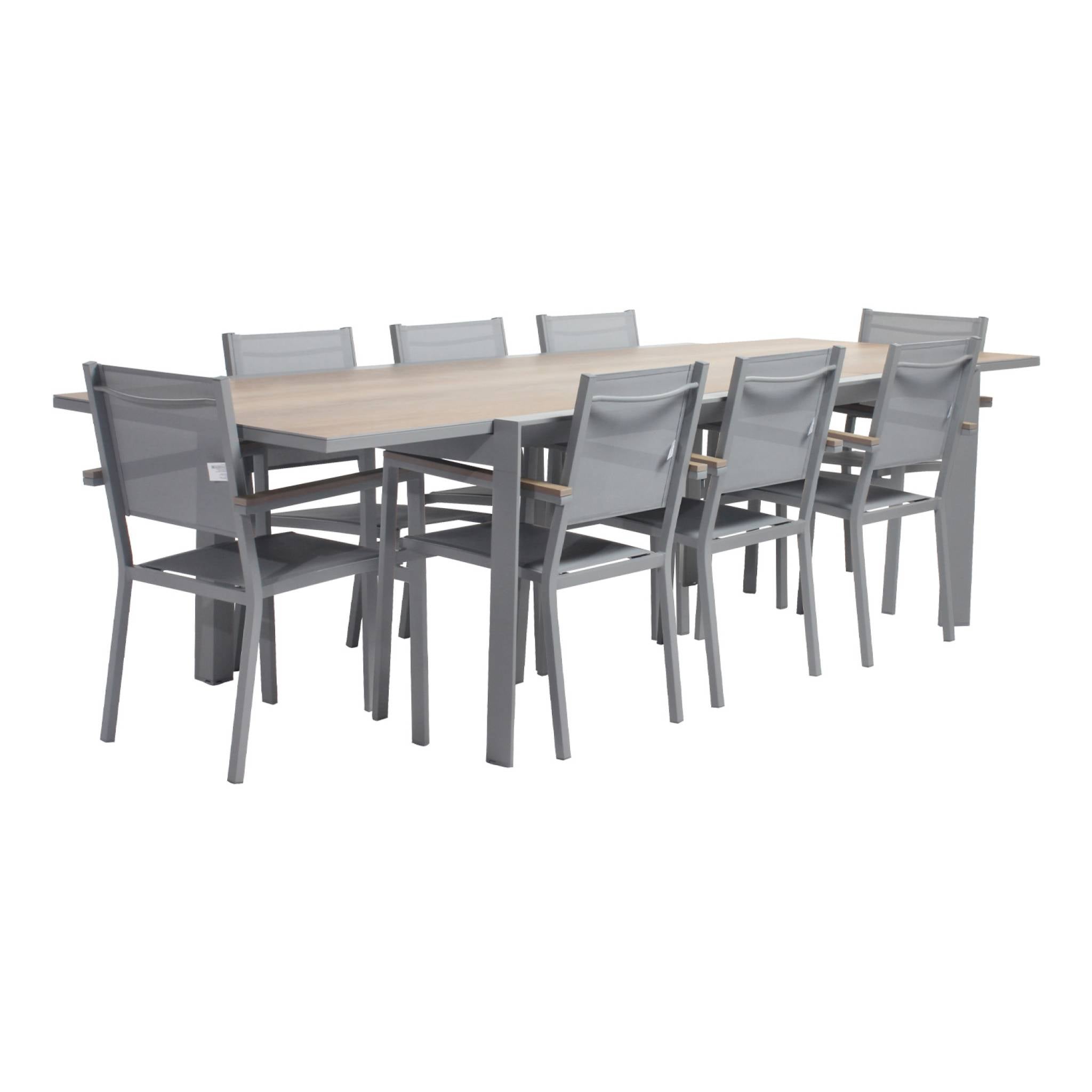 Table de jardin extensible 8 places 200/300cm avec plateau effet bois ...