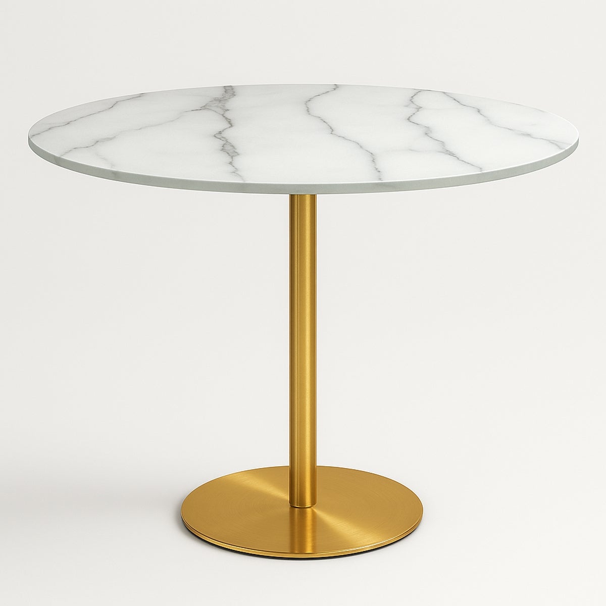 Table Goblet ronde 80cm effet marbre doré style classique Monika ...