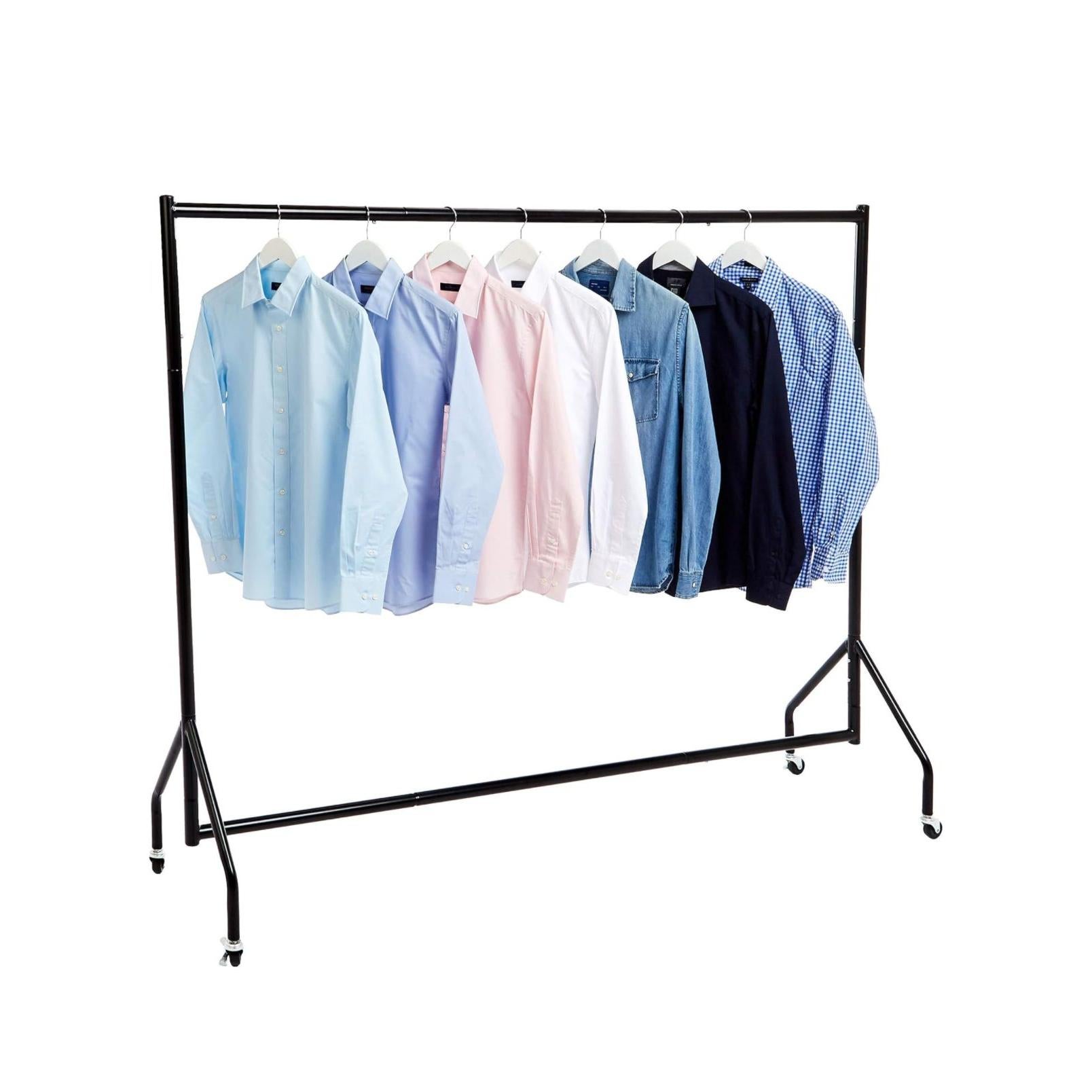 ORION91 Clothes Hanger on Wheels, 180cm Long, 150cm High, 75kg Capacity ...
