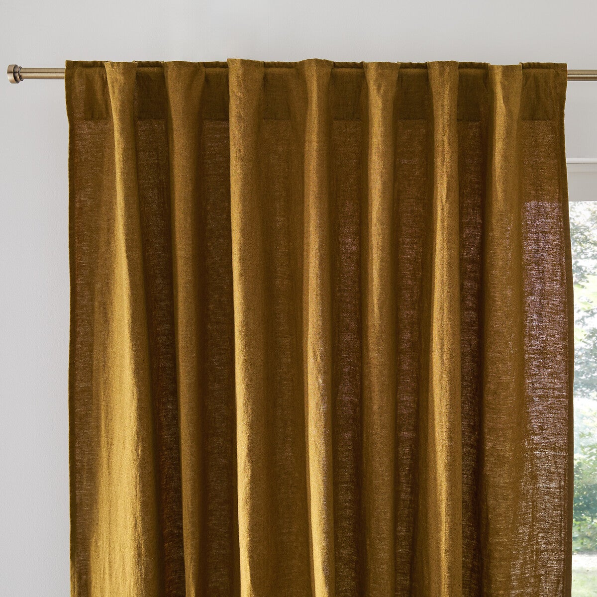 Rideau lin finition pattes cachées, Elba - Bronze - 250 x 140 cm ...
