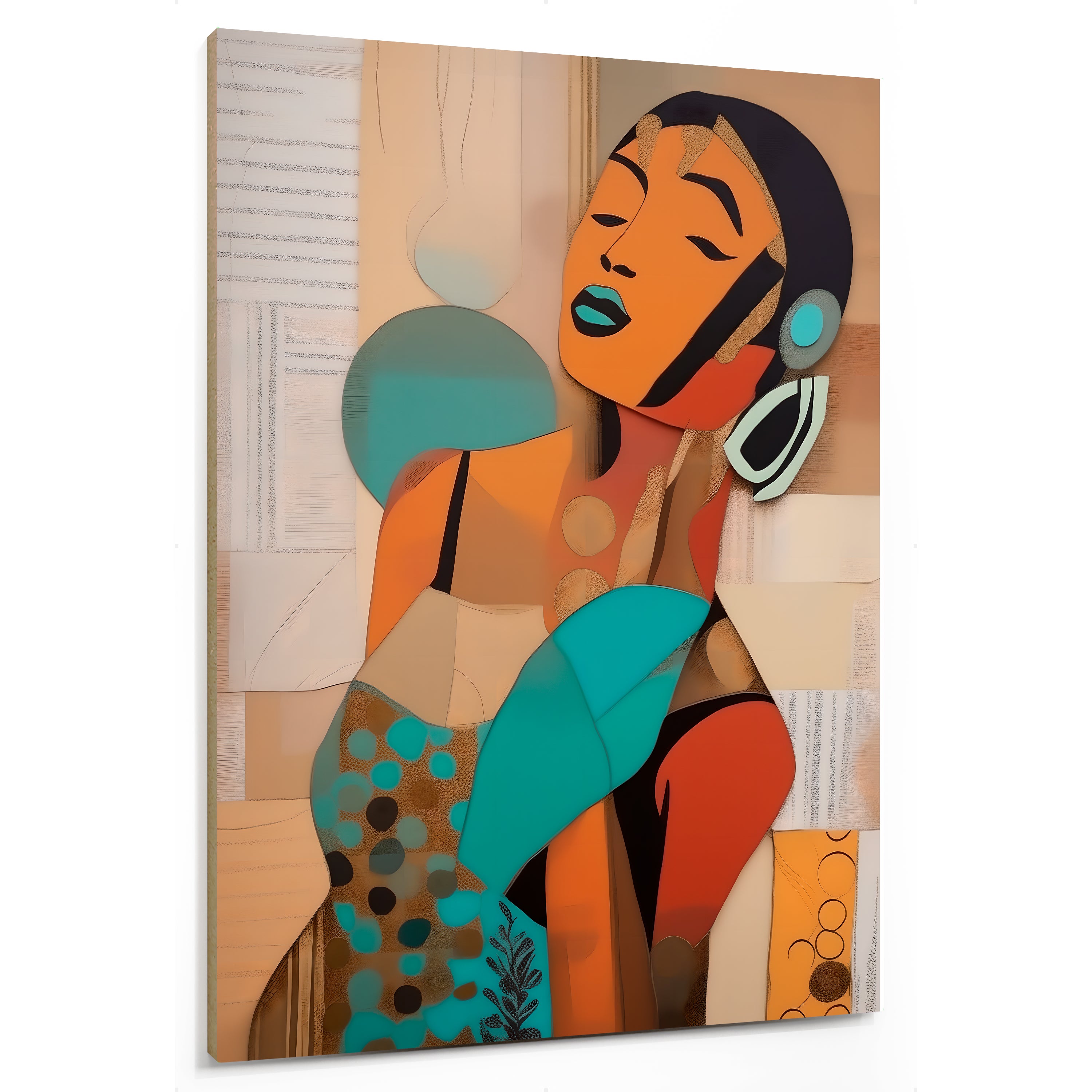 Tableau déco Jeune Femme en Pose - Style Vintage Collage - 18x24 cm ...