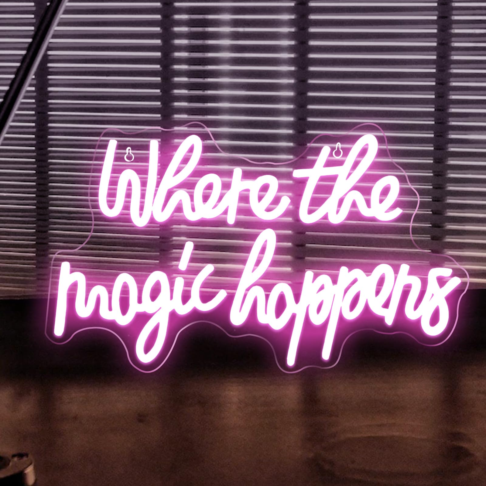 Insegna al neon Where The Magic Happens, insegna luminosa al neon con ...