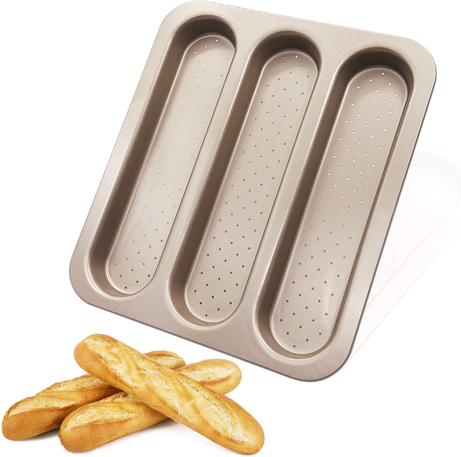 Moule à pain perforé en 3 parties, moule à pain antiadhésif en acier au ...