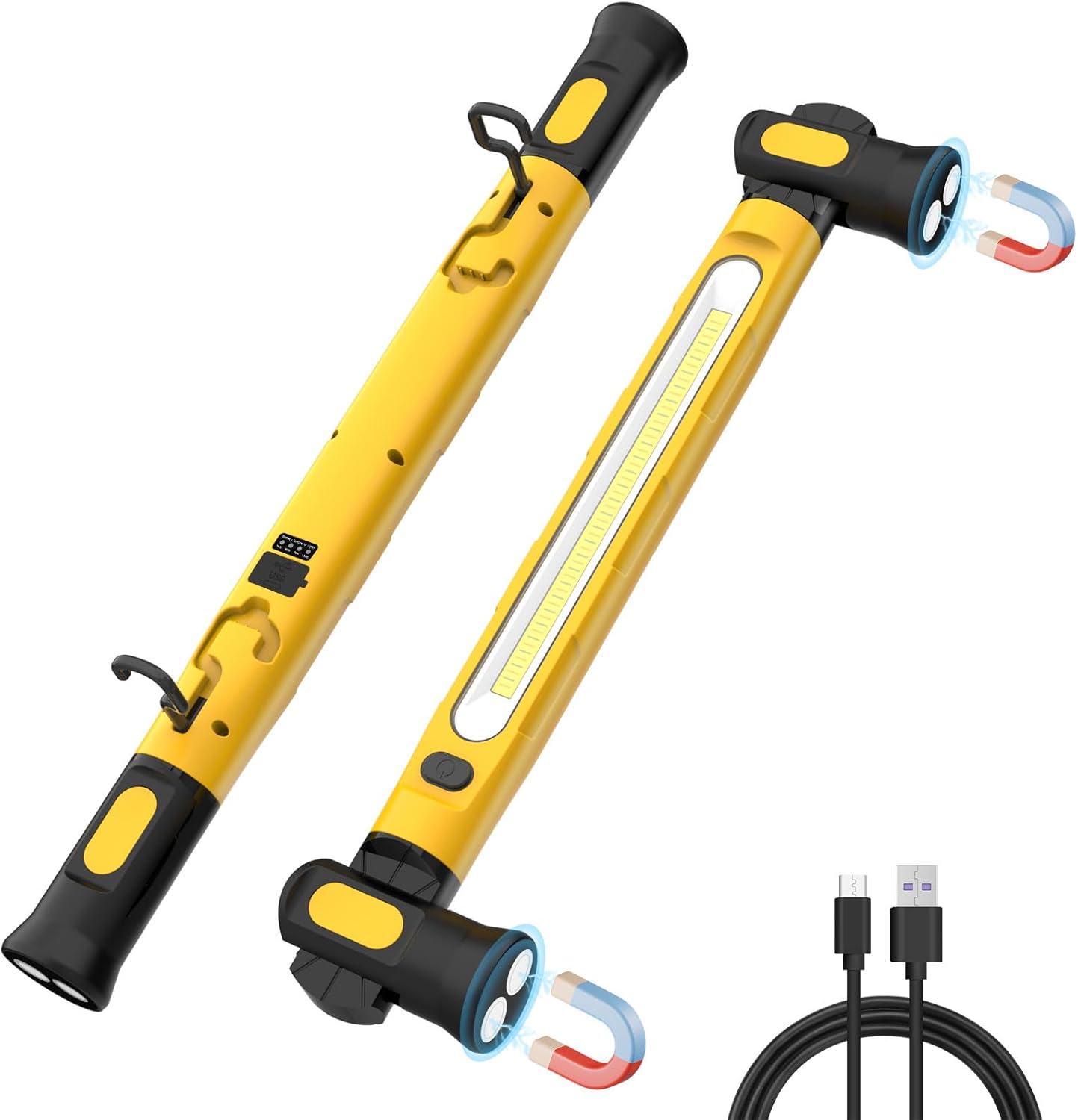 Luz de trabajo LED recargable de 5200 mAh, foco LED recargable con base ...