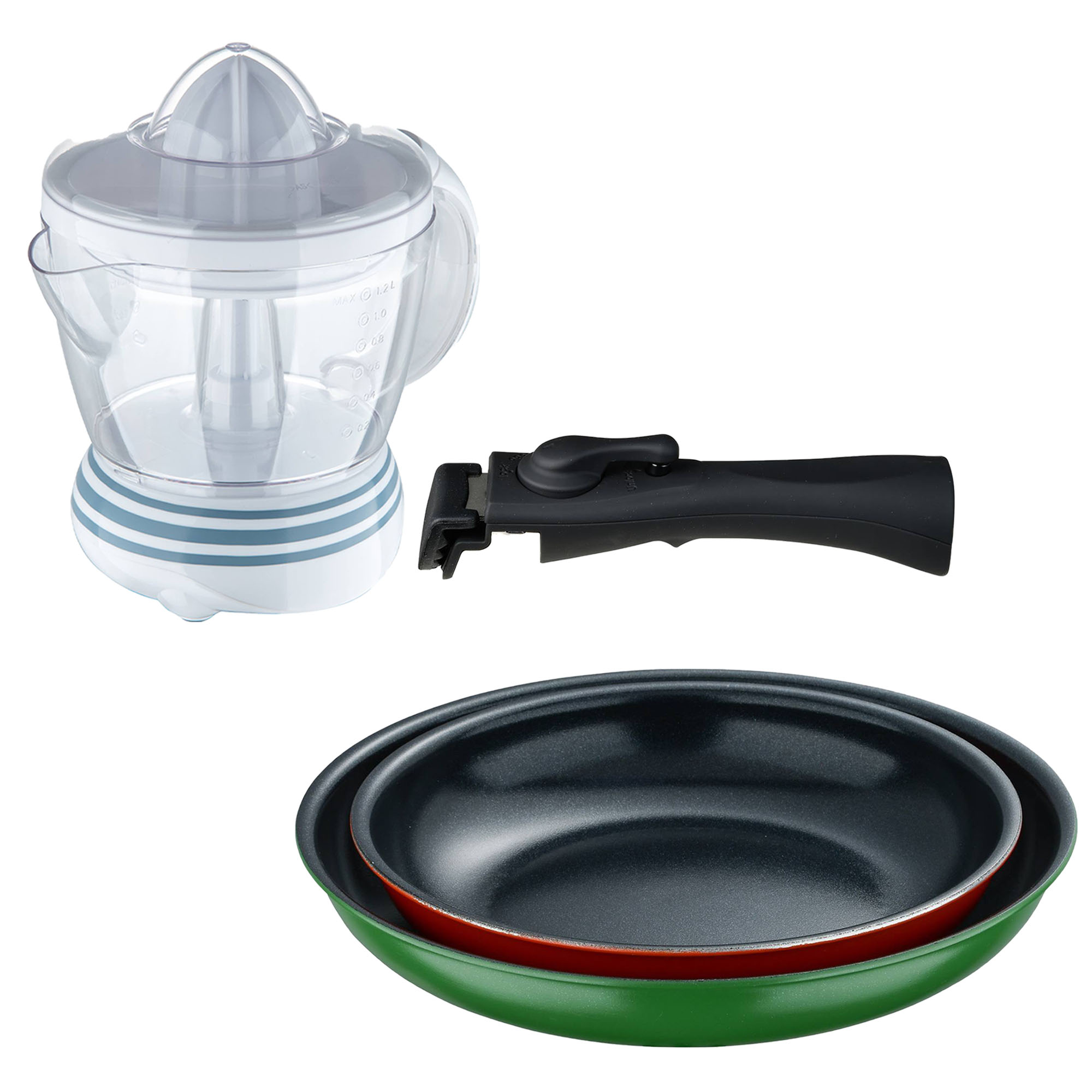 Sartenes Ø22Ø26cm inducción Click&Cook y Exprimidor 1.2 L | Leroy Merlin