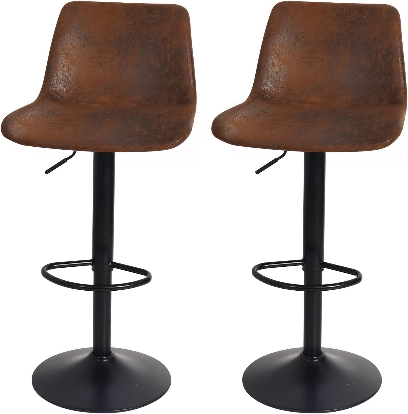 Tabouret de Bar Industriel Lot de 2 Chaises Cuisine en Cuir Hauteur ...